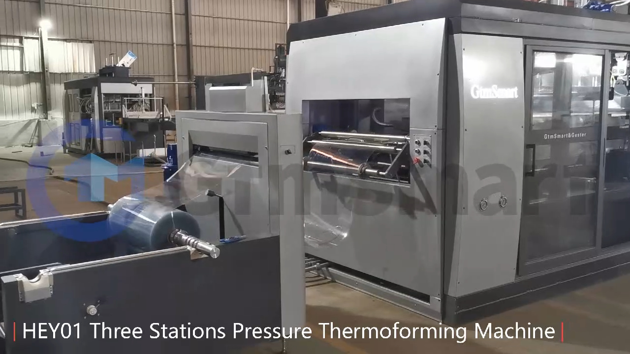 Automatic Three Stations Plastic Pressure Thermoforming Machines Price ...