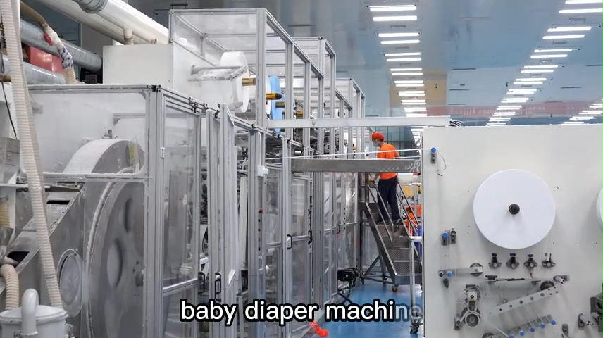 Professional Full Servo Big-Waist Band Baby Diaper Machine manufacturers