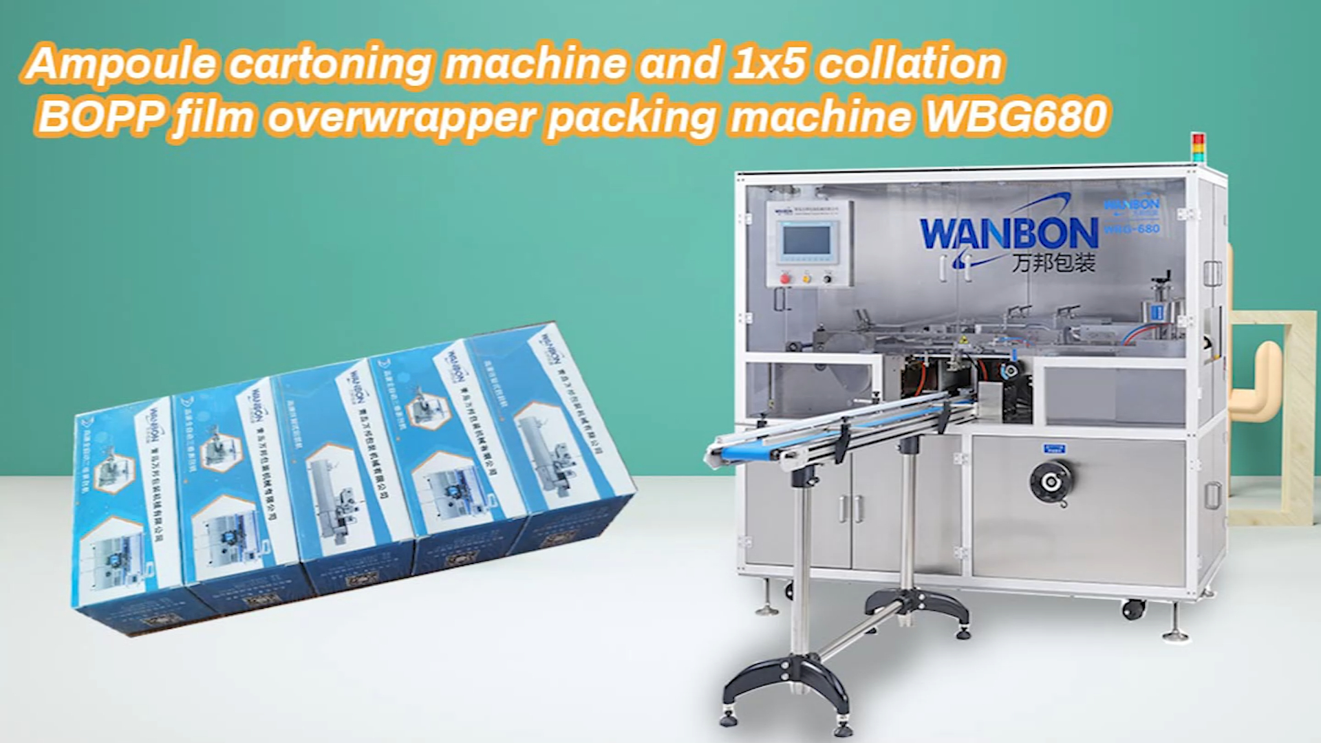 Ampoule cartoning machine and 1x5 collation BOPP film overwrapper ...