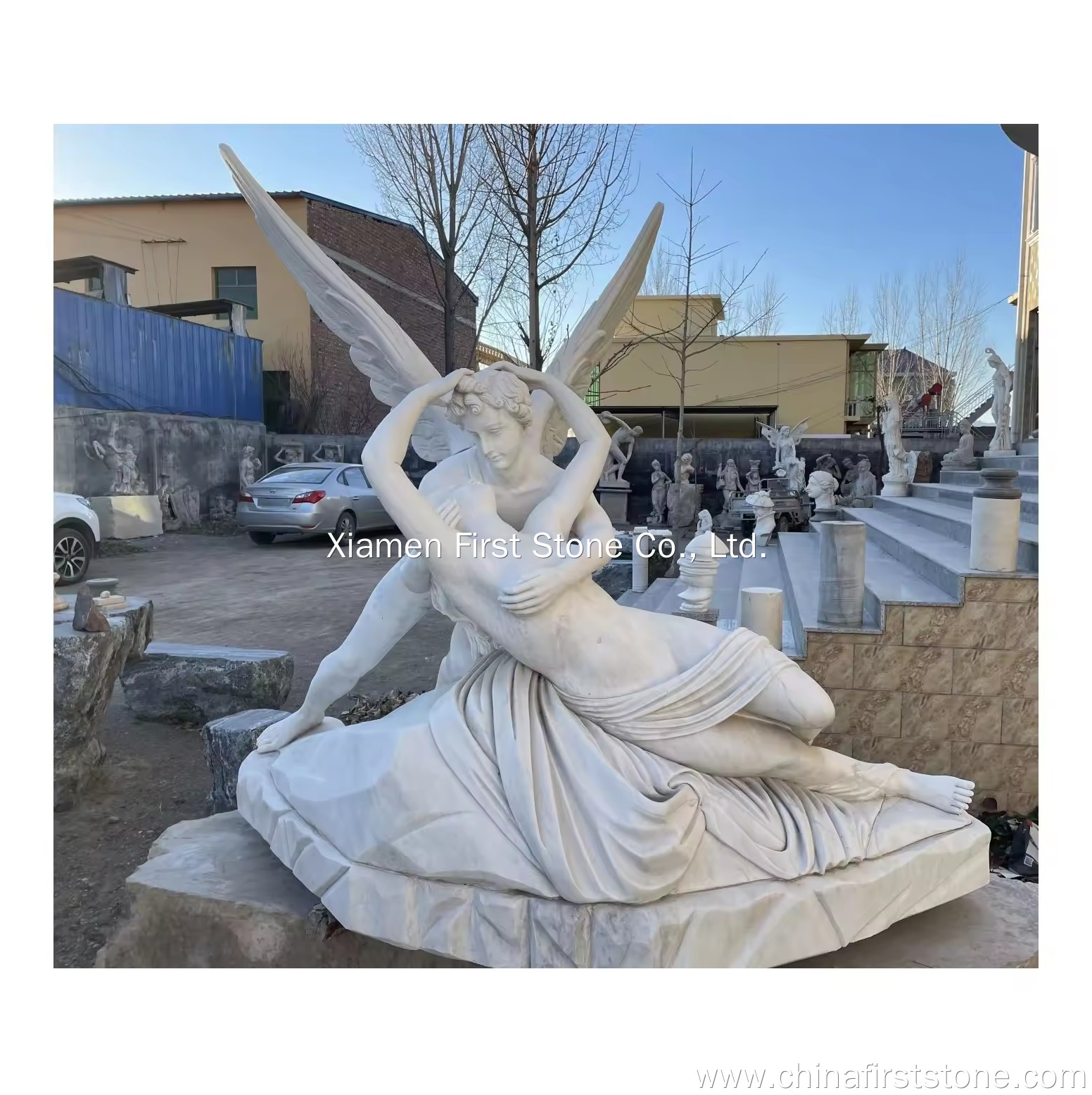 White Marble Stone Famous Life Size Cupid And Psyche Statue Carvings ...