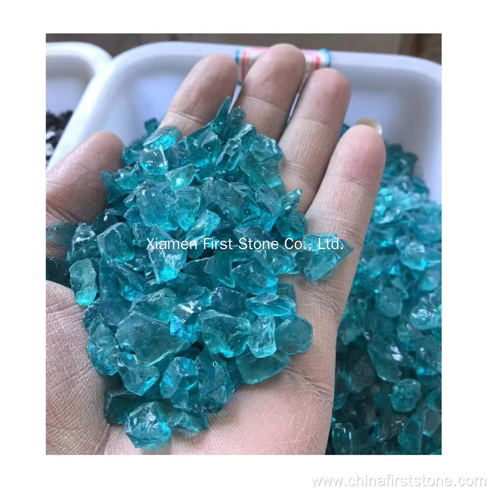 Intro to Wholesale Bulk Ice Blue Glass Gravel Crushed Glass Chips ...