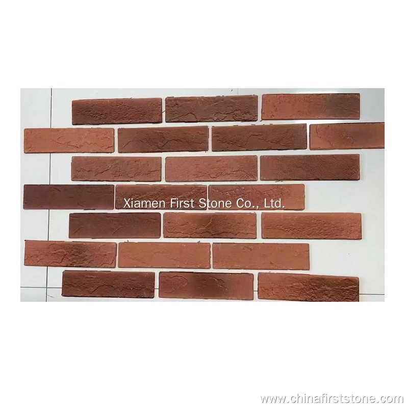 Thin MCM Flexible Clay Facing Bricks Red Stone Exterior Soft Ceramic ...