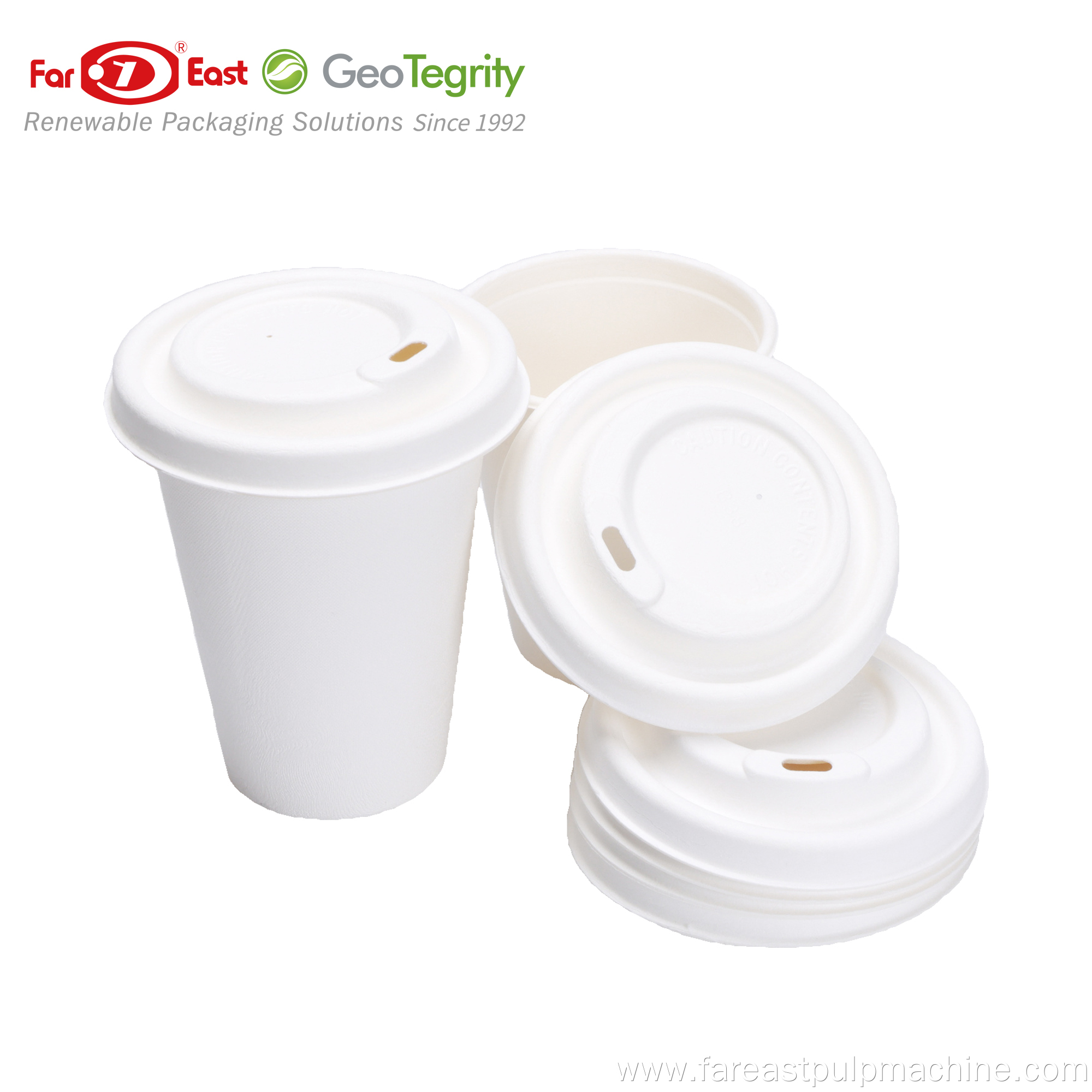 Biodegradable Pulp Molding Cups with Innovative Double Clip Lids