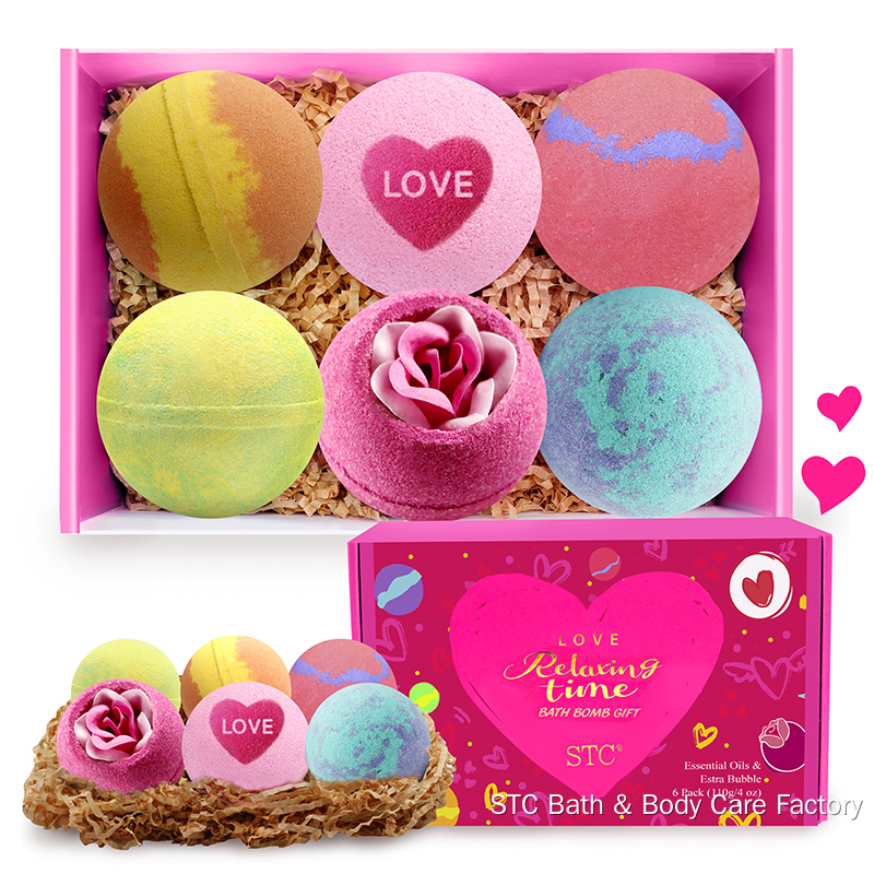 STC 6 pcs relaxing handmade bath bomb gift set moisturizing festival ...