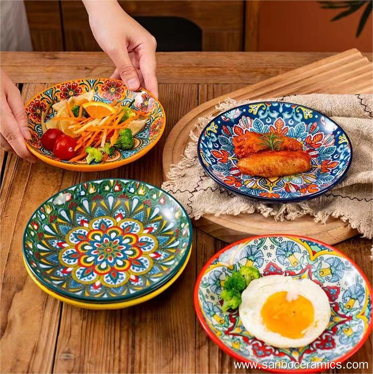 Colorful ceramic plates for sale bohemian style handcrafted Supplier ...
