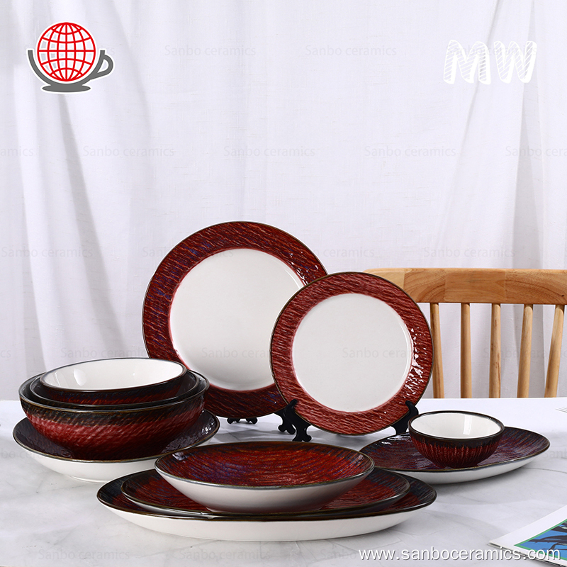 Best Quality Bright glazed ceramic dinnerware set with kiln changed ...